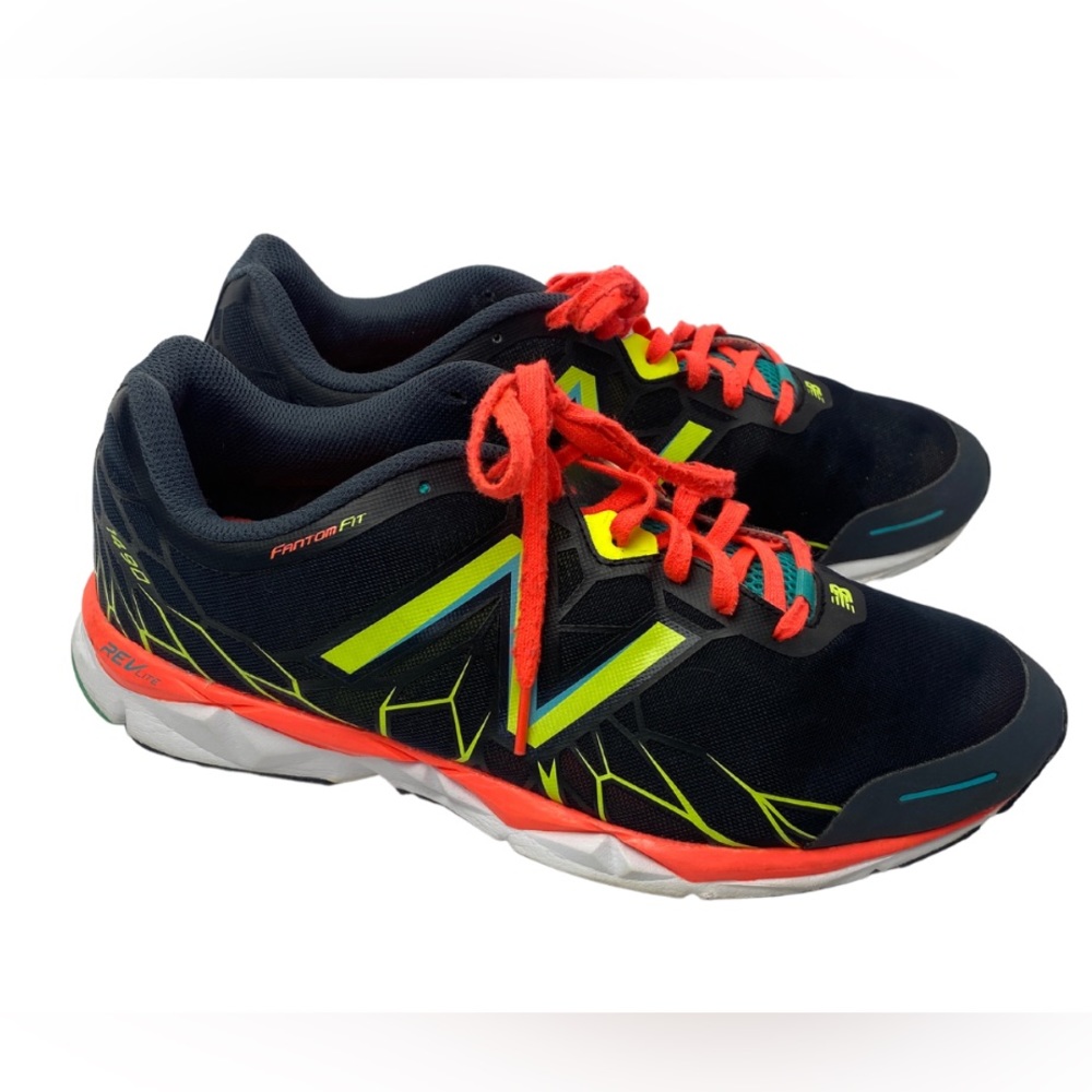 New Balance Men’s Running Sneakers Black/Yellow/Teal … - Gem